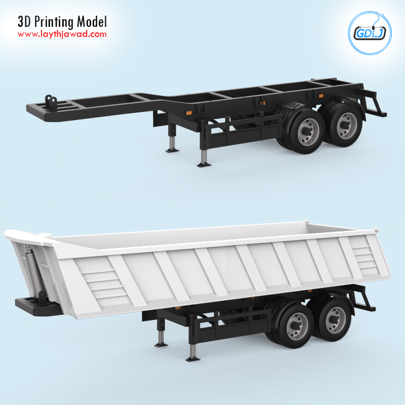 3D file Heavy Tipper Trailer 🚐・3D printing template to download・Cults