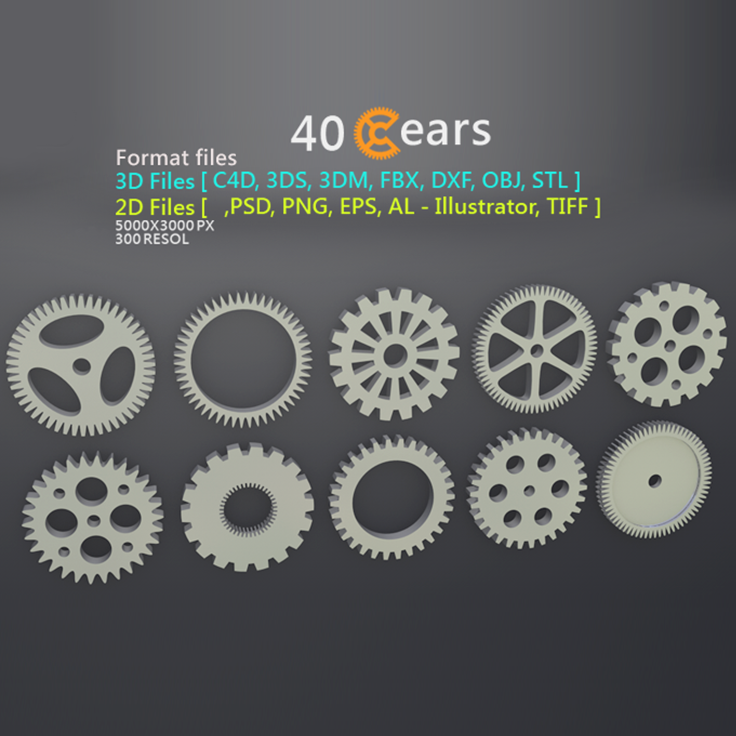 STL file 40 Gears・3D printable model to download・Cults
