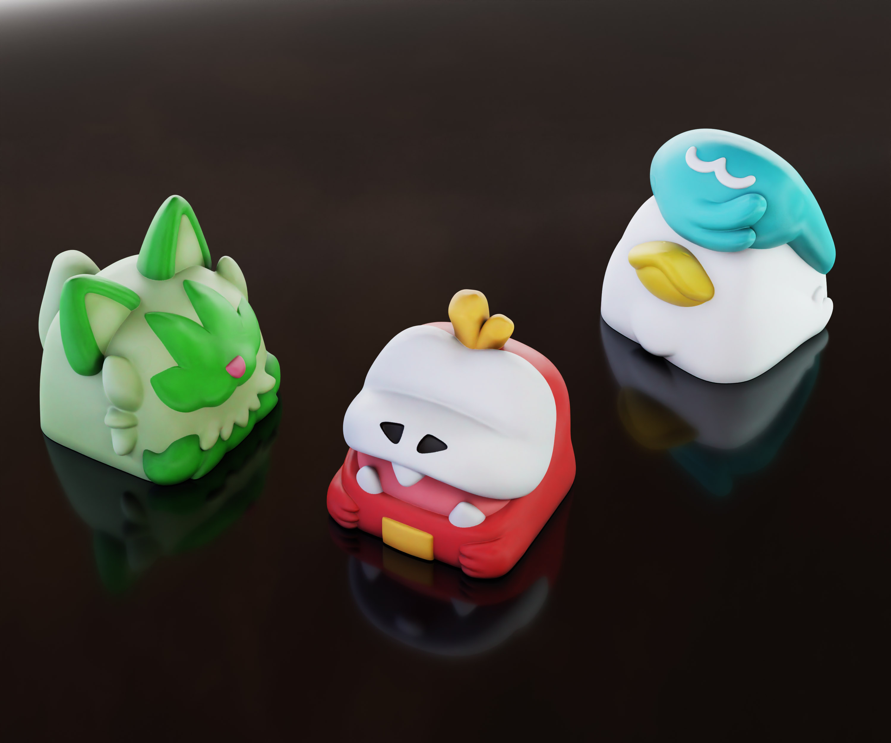 STL file Poke Gen 9 starters - Keycaps Collection - Mechanical keyboard ...
