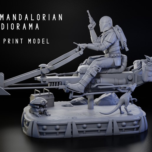 Download STL file The Mandalorian Diorama 1/6 Scale • 3D printing model ・ Cults