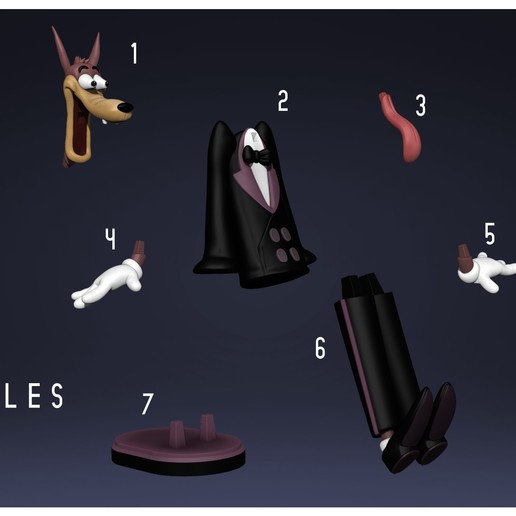Download STL file McWolf Tex Avery Cartoon • 3D print template ・ Cults