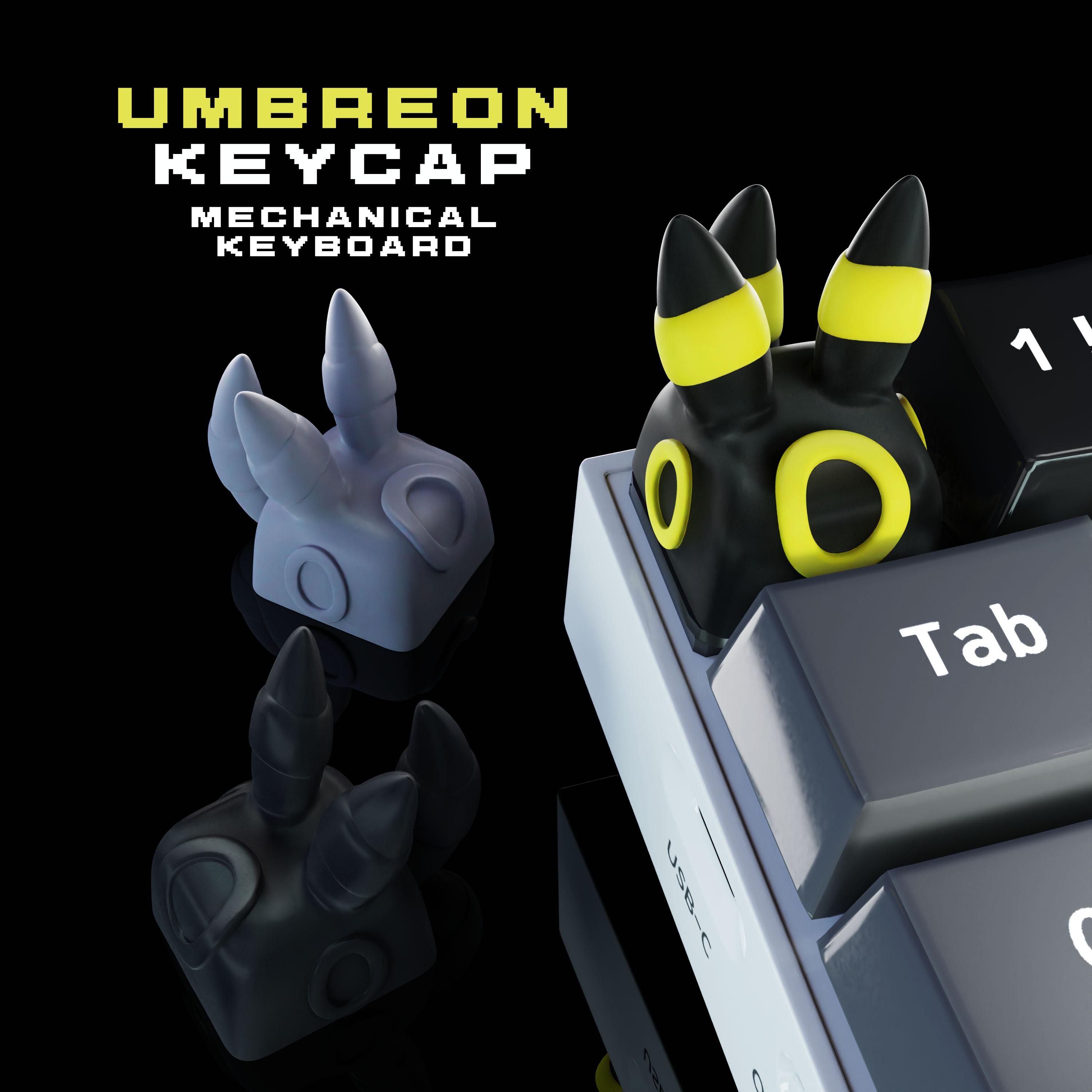 STL file Umbreon Pokemon Keycap - Mechanical Keyboard - Eeveelutions 🐉 ...