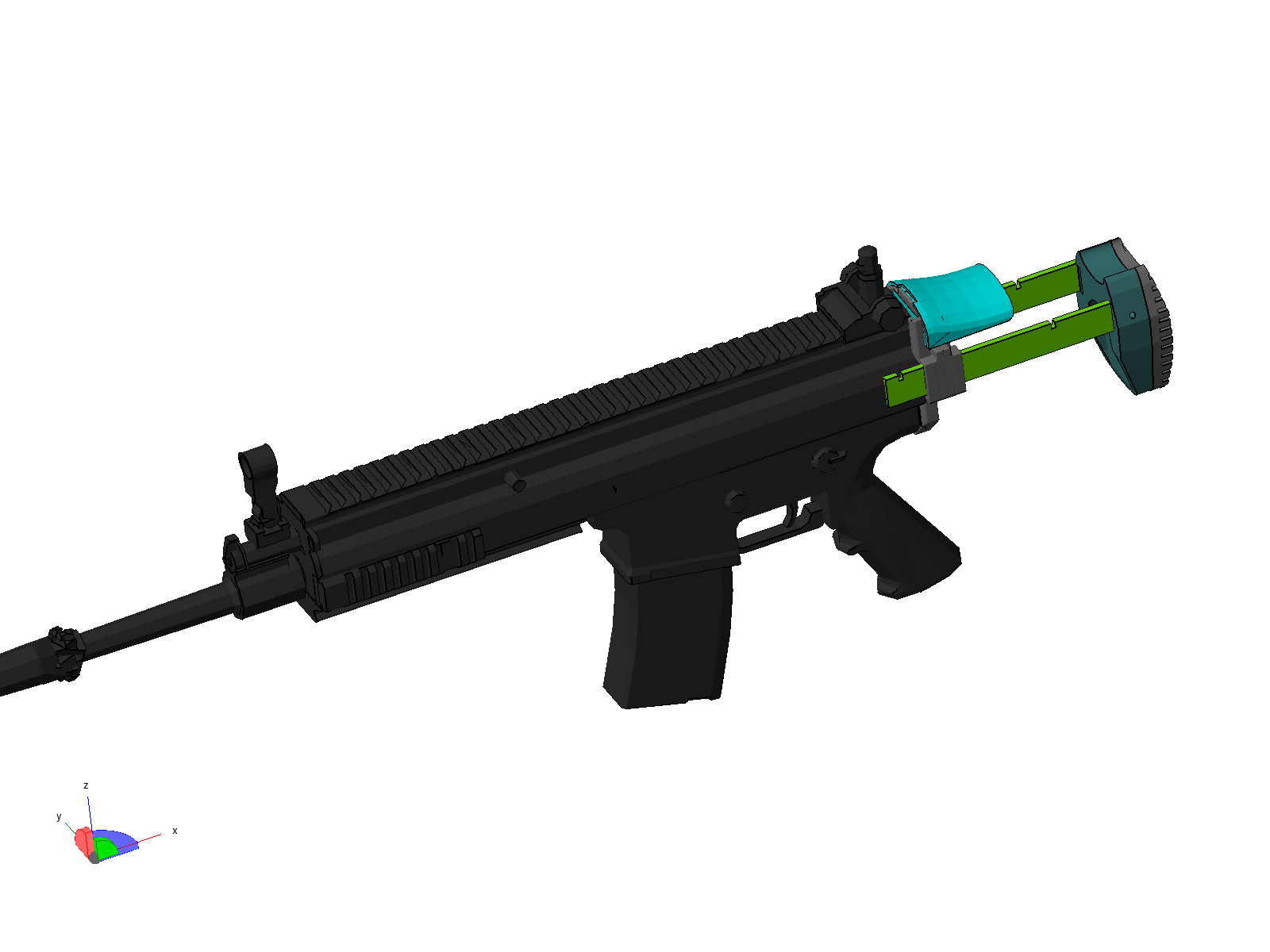 Fichier STL gratuit Airsoft Scar PDW Stock・Design pour imprimante 3D à ...