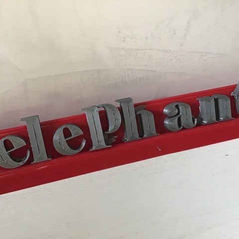 Download 3D model ELEPHANT font lowercase 3D letters STL file ・ Cults