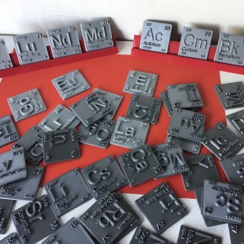 Download STL files Periodic Table of Elements blocks chemistry - 118 ...