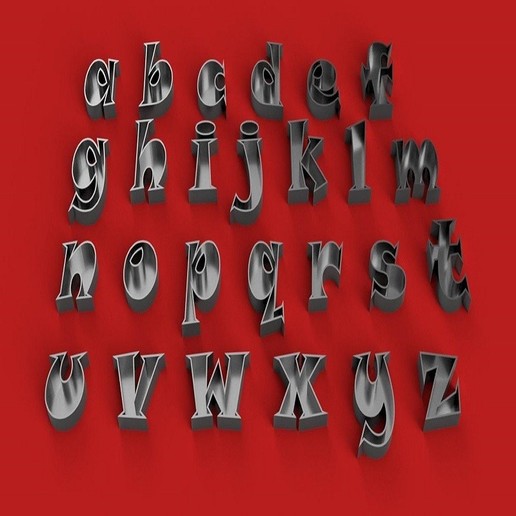 Download 3D printing designs EMPTY SNAP Font lowercase 3D letters STL ...