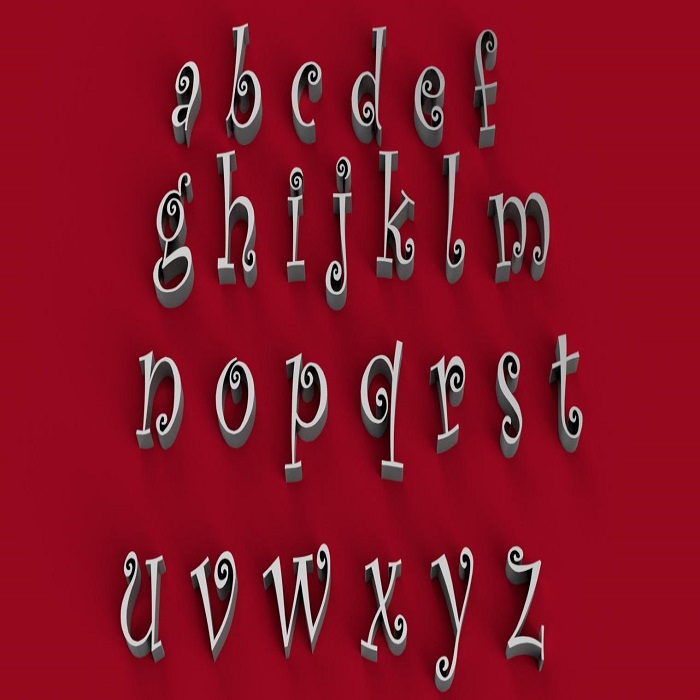 Download STL file CURLZ font lowercase 3D letters STL file • 3D print ...