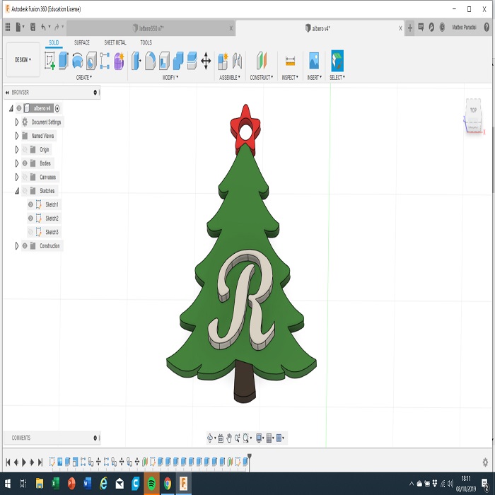 Download STL file CHRISTMAS TREE 3D letters stl file • 3D print object ...