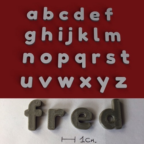 3D file FRED lowercase 3D letters STL file・3D printer model to download ...