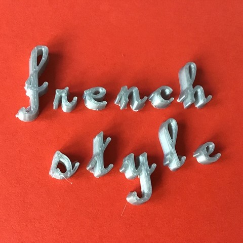 Download 3D printer designs FRENCH STYLE font uppercase and lowercase ...