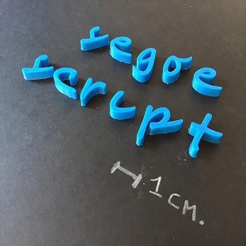 Download 3D printing designs SEGOE SCRIPT font lowercase 3D letters STL ...