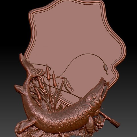 Download free 3D printing files fishing river fish cnc router art ・ Cults