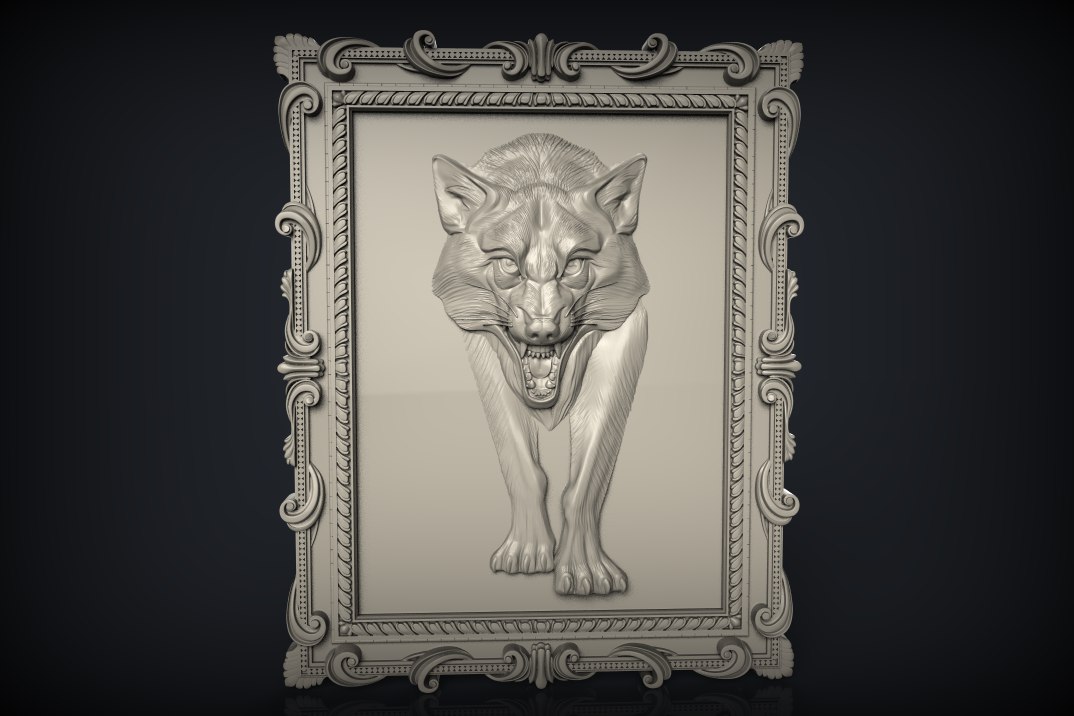 Free STL file FRAME ART ATTACKING WOLF・3D printing template to download ...