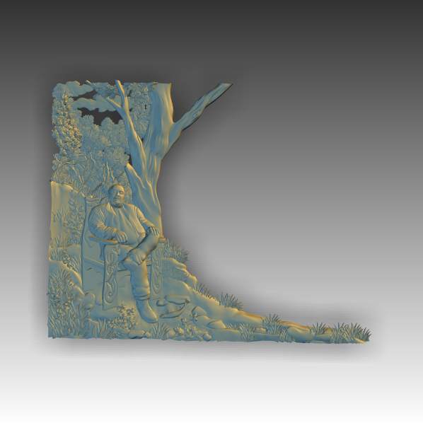 Free STL file man sitting under a tree・3D printable model to download・Cults