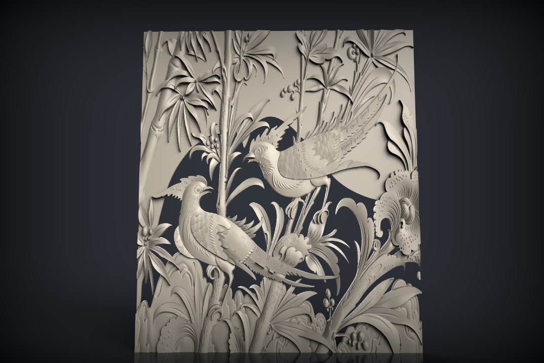 Free STL file two birds on a tree cnc router・Design to download and 3D ...