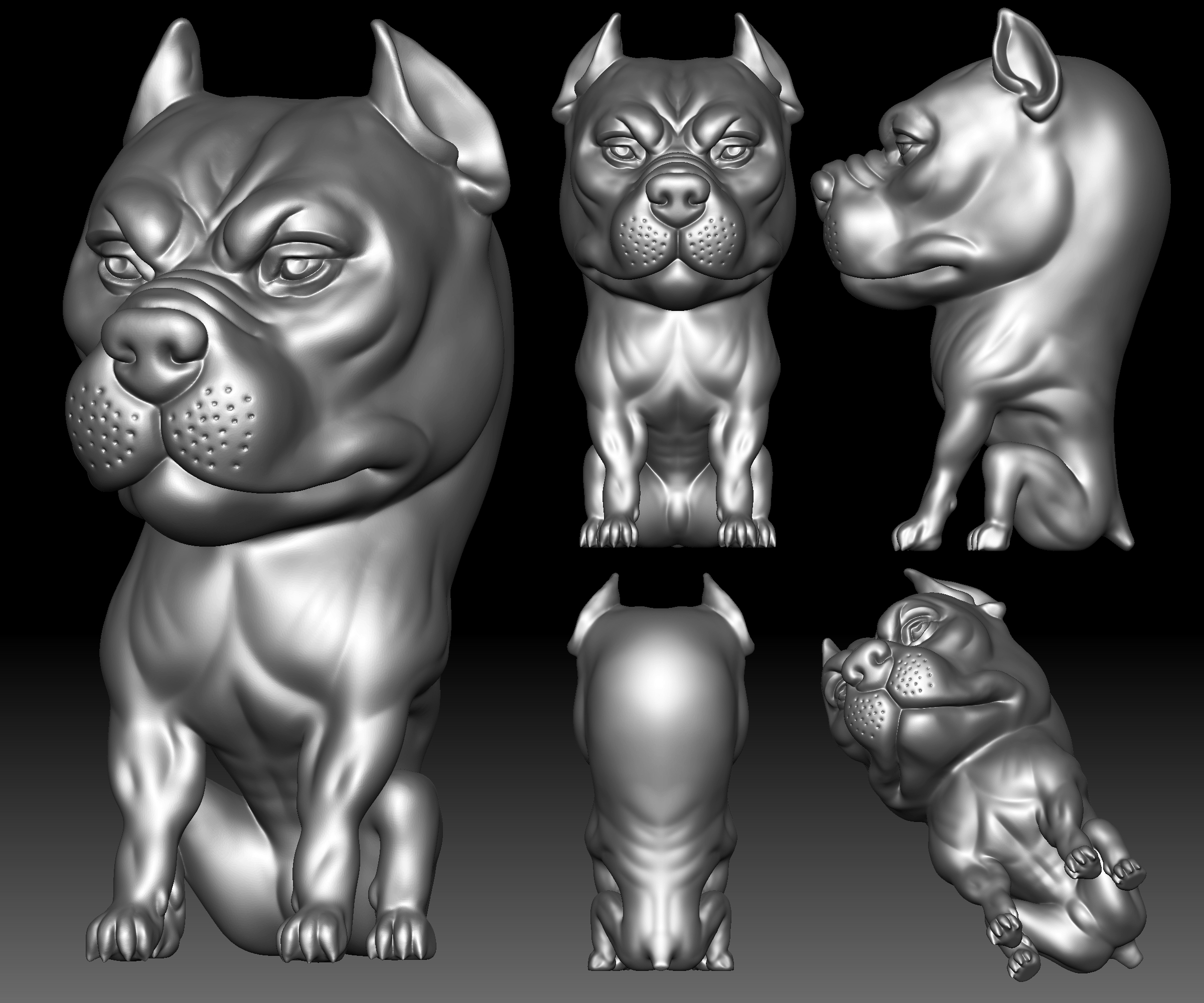 3D file Pit Bull 3D STL file printable Bully model・Model to download ...