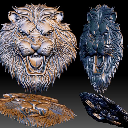 Download 3D printer designs Lion head STL file 3d model - relief for ...