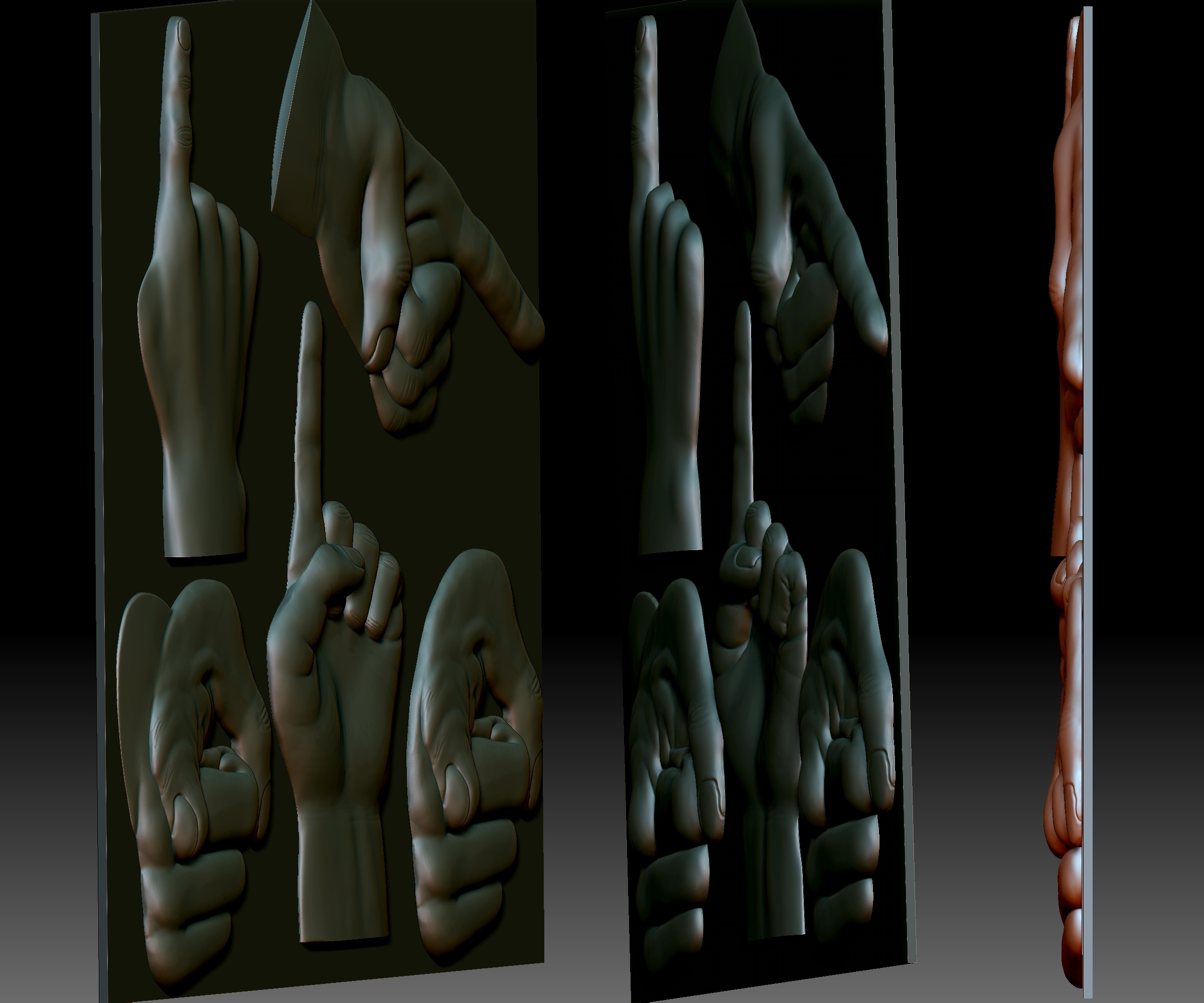 3D file Hand Point Gesture STL Bas Relief Clipart 3d model file for CNC router. ・3D printing ...