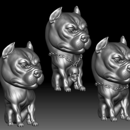 Download 3D printer model Pit Bull 3D STL file printable Bully model ...