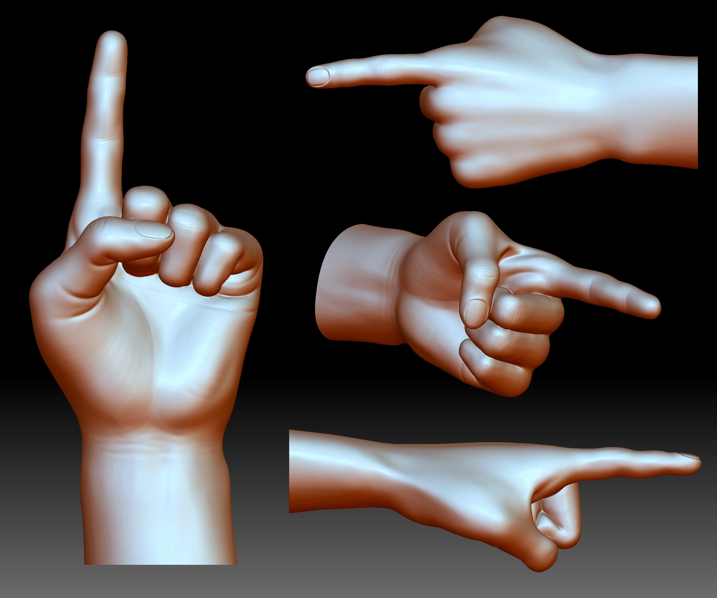 STL-Datei Hand point gesture STL file 3D printable model male female ...