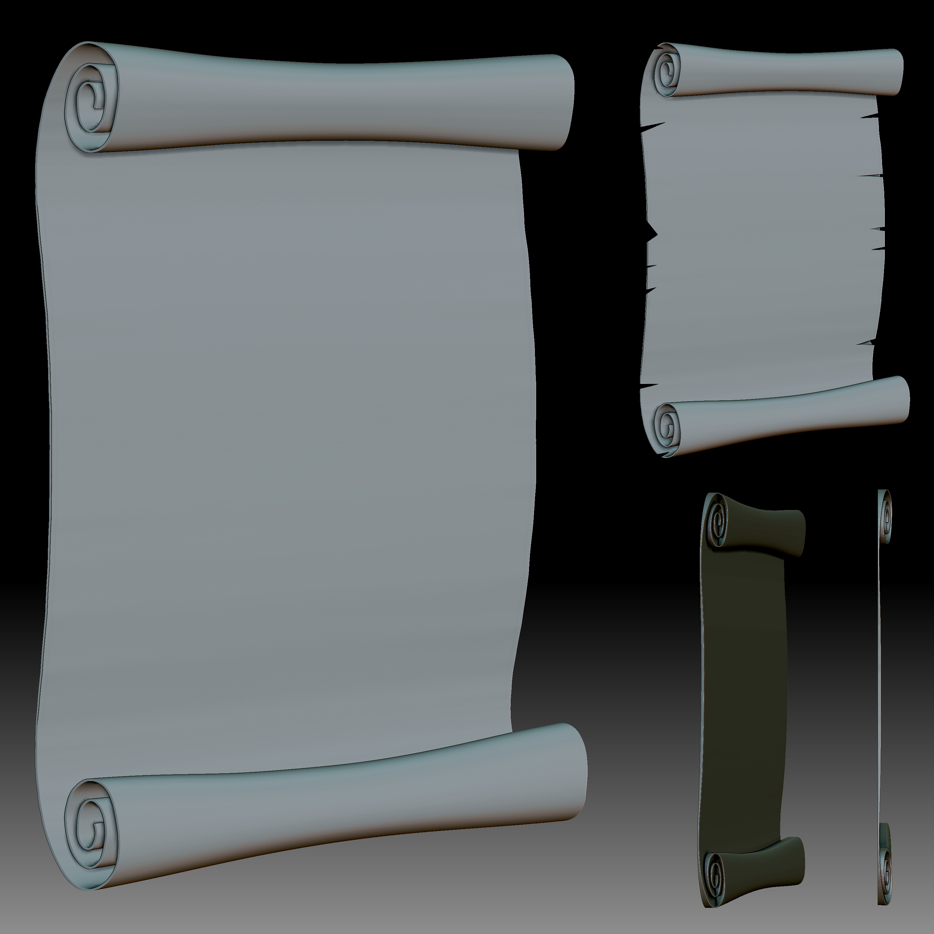 3D file Scroll 3D relief for CNC router or 3D printer bundle・3D printer ...