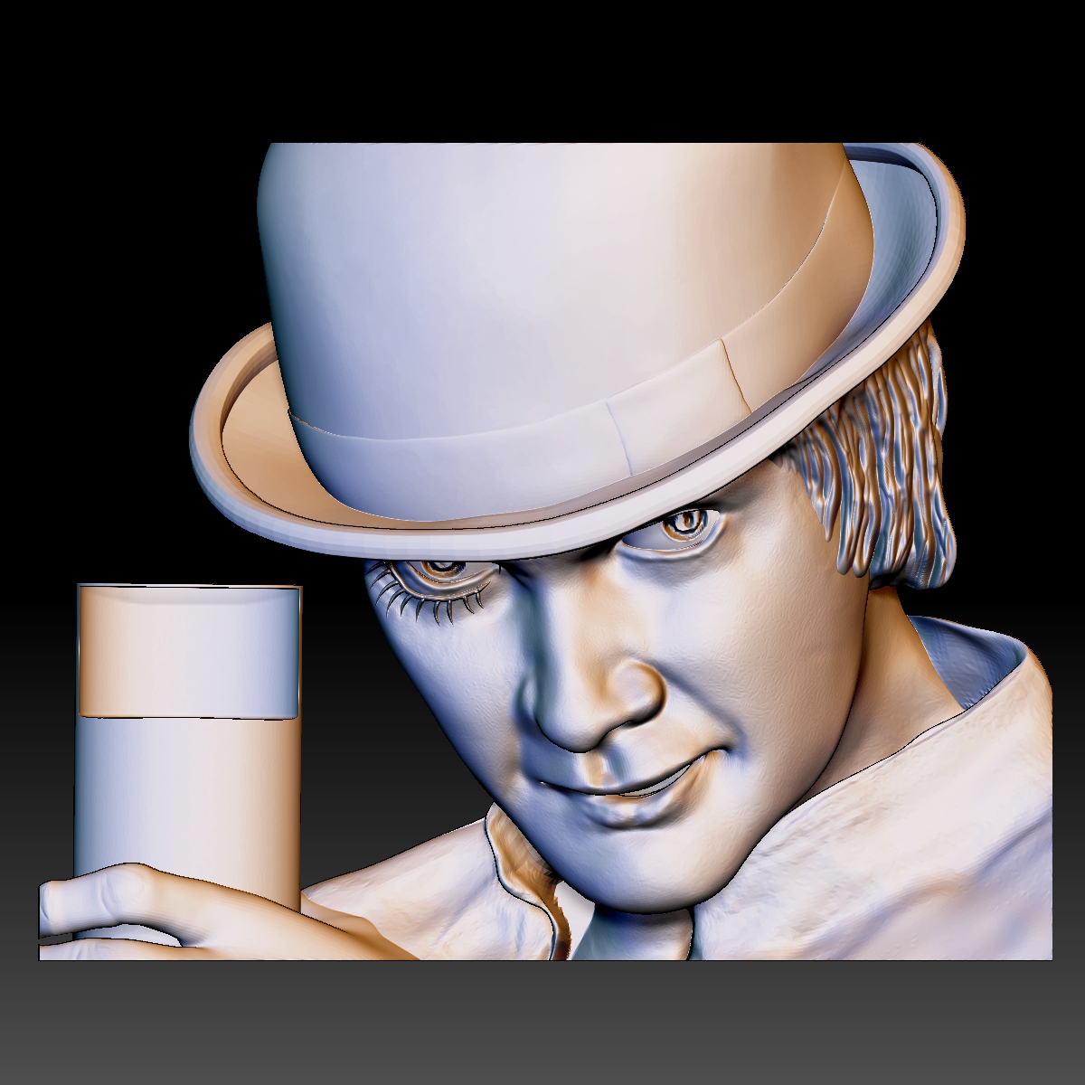 3D file Portrait STL bas-relief Clockwork orange・3D printing idea to ...