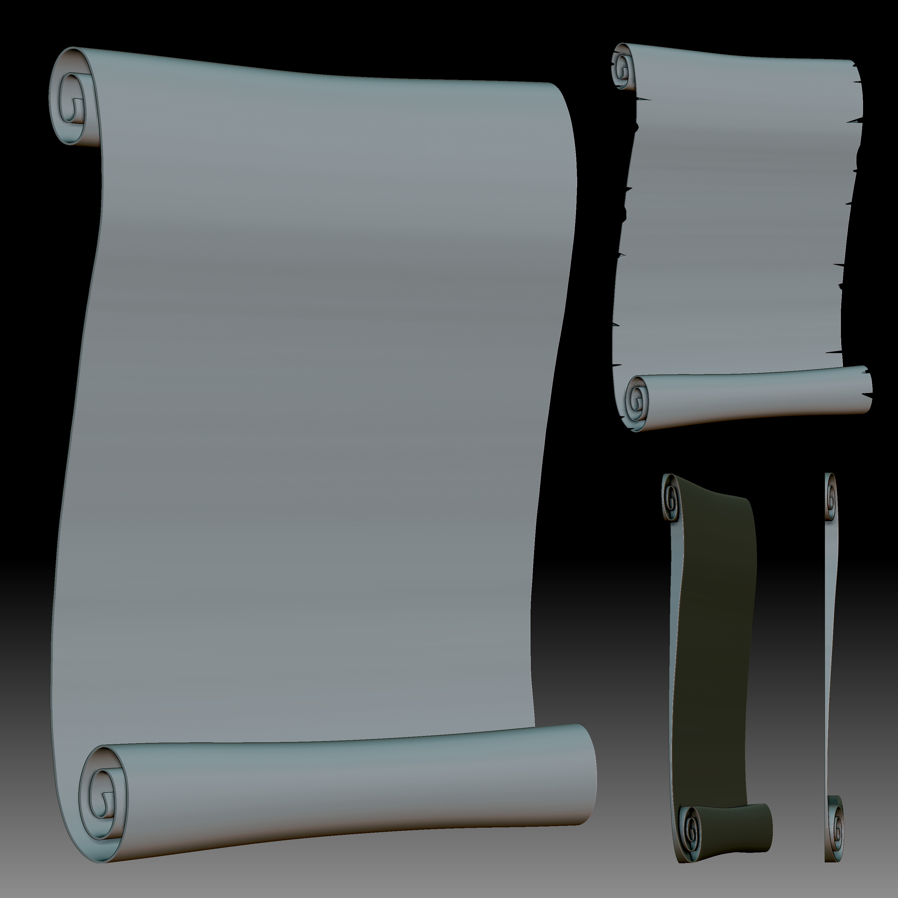 3D file Scroll 3D relief for CNC router or 3D printer bundle・3D printer ...