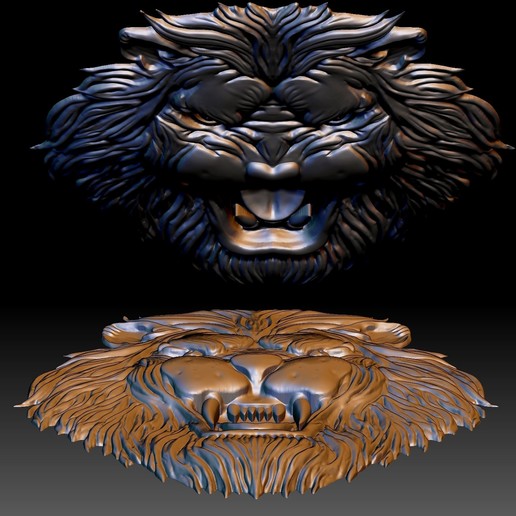 Download 3D printer designs Lion head STL file 3d model - relief for ...