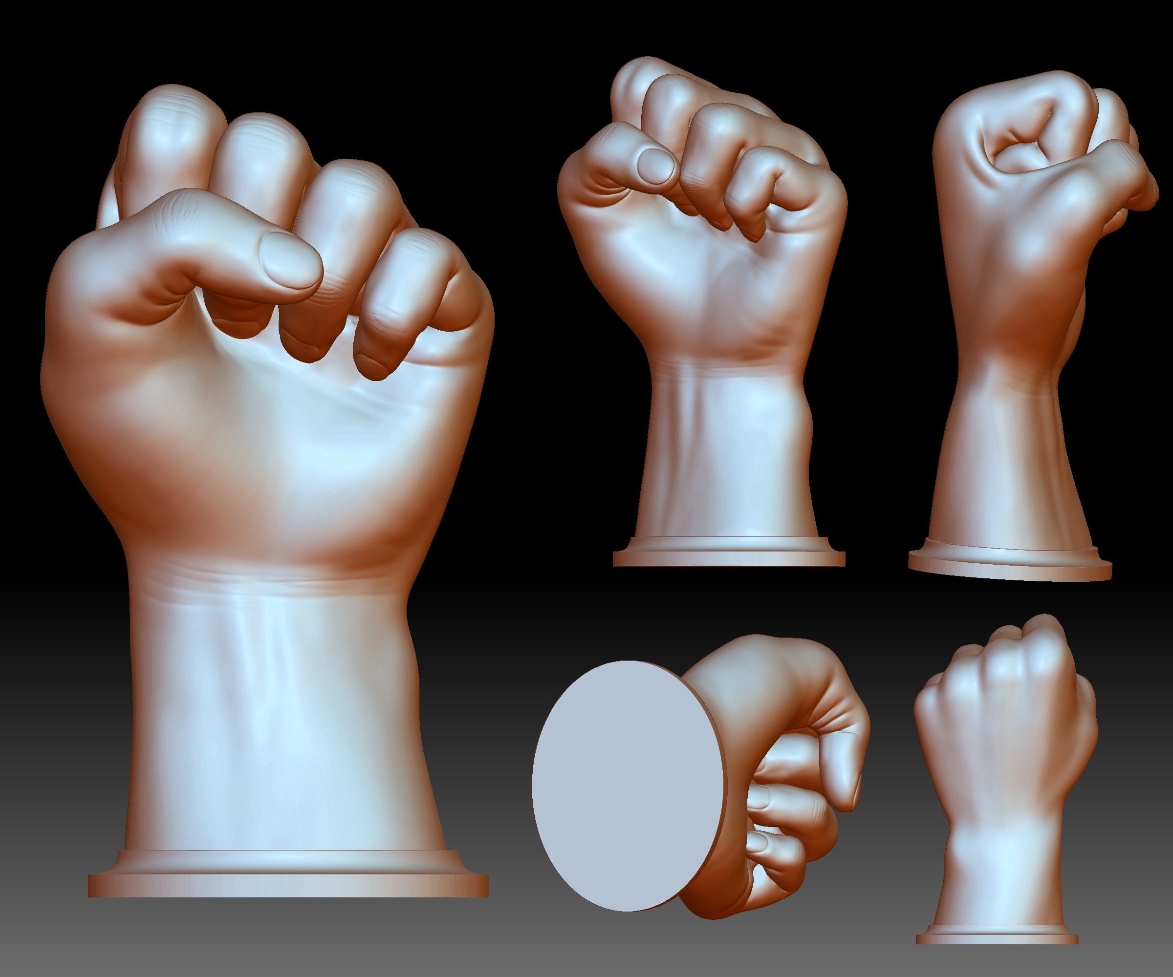 3D file BLM hand sign logo fist STL file 3D printable model Black Lives ...