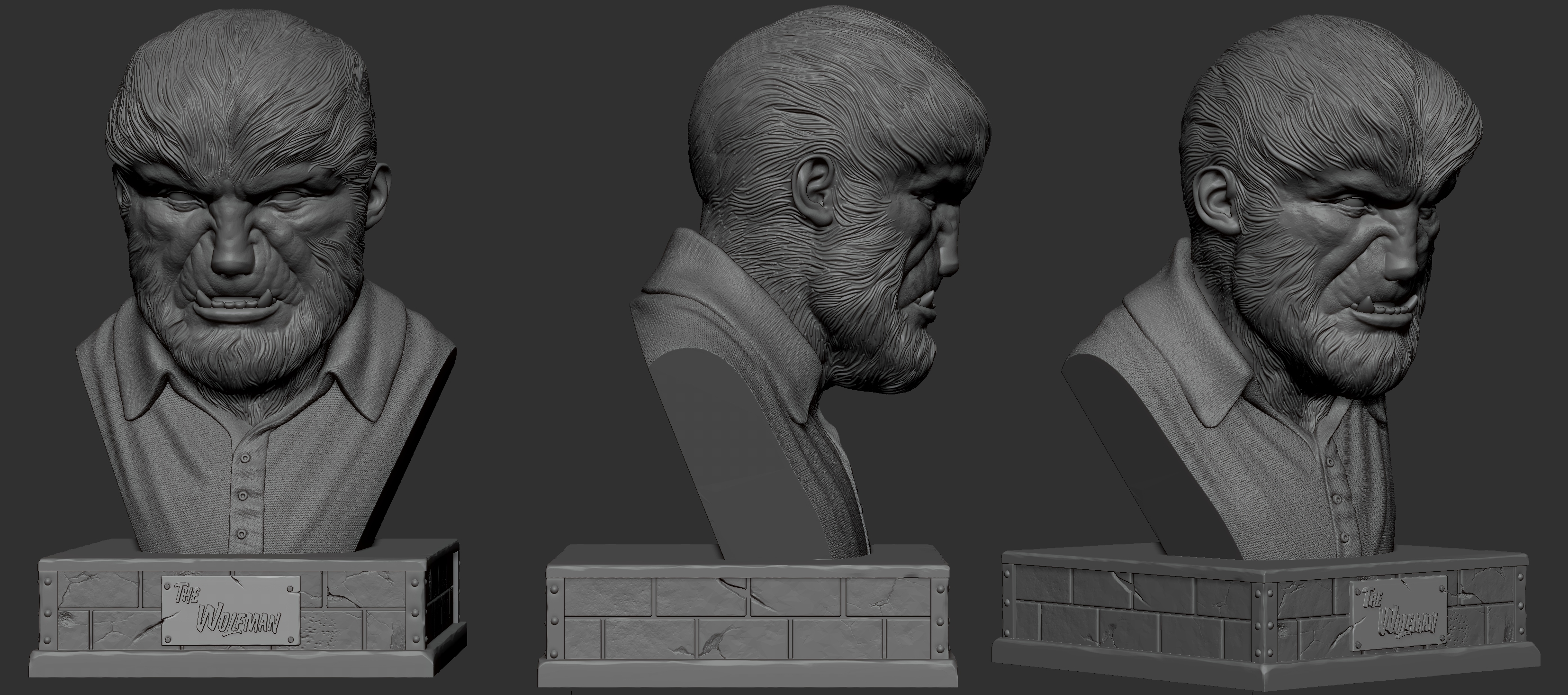 STL file Wolfman bust statue 👤・3D print design to download・Cults