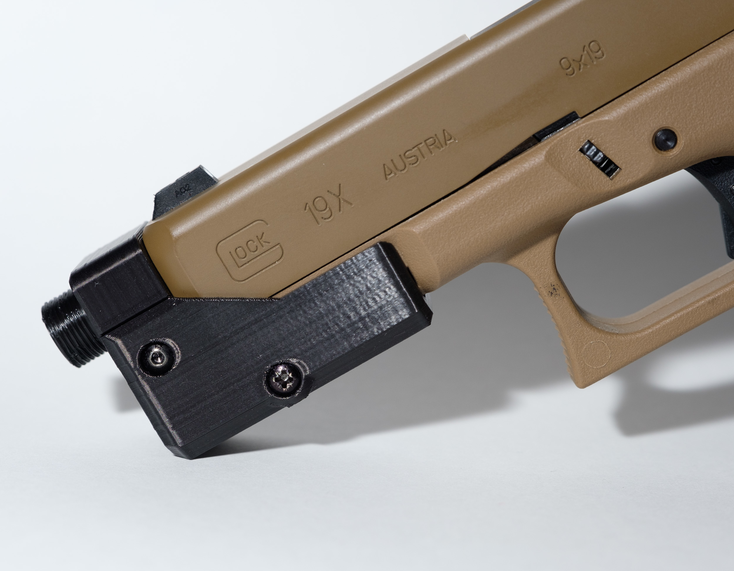 Télécharger fichier STL Glock 19 (X) thread adapter • Objet pour ...