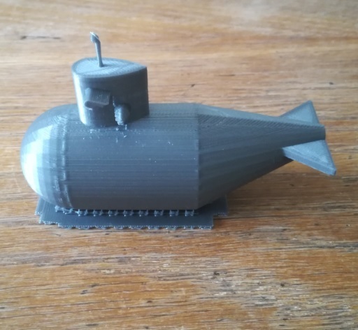 STL file Submarine that goes up and down in one block. submarine in one ...