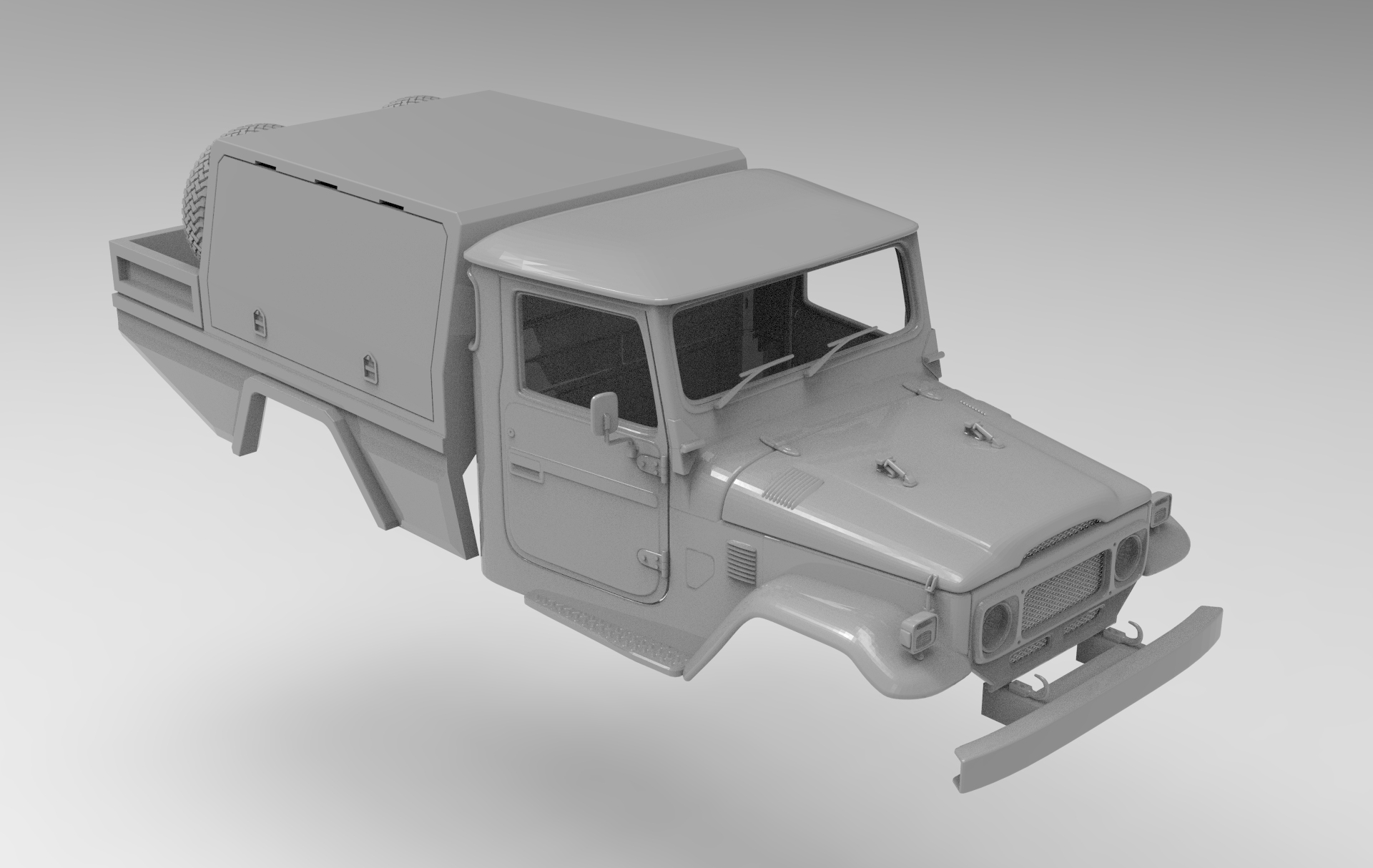 STL file Hardtop Canopy / Camper conversion for RC Cars Land Cruiser 🚐 ...