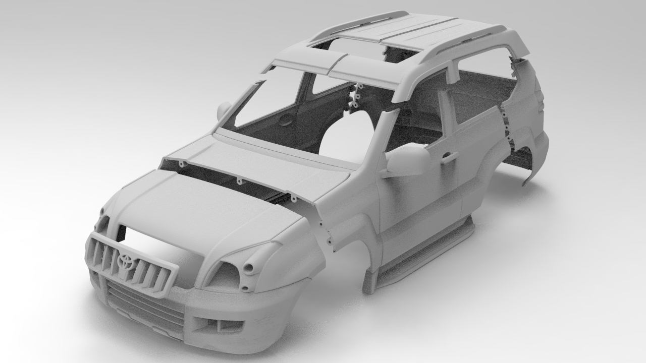 STL file RC car body Toyota Prado 3 doors 275mm wheelbase Axial RC4WD 🚗 ...