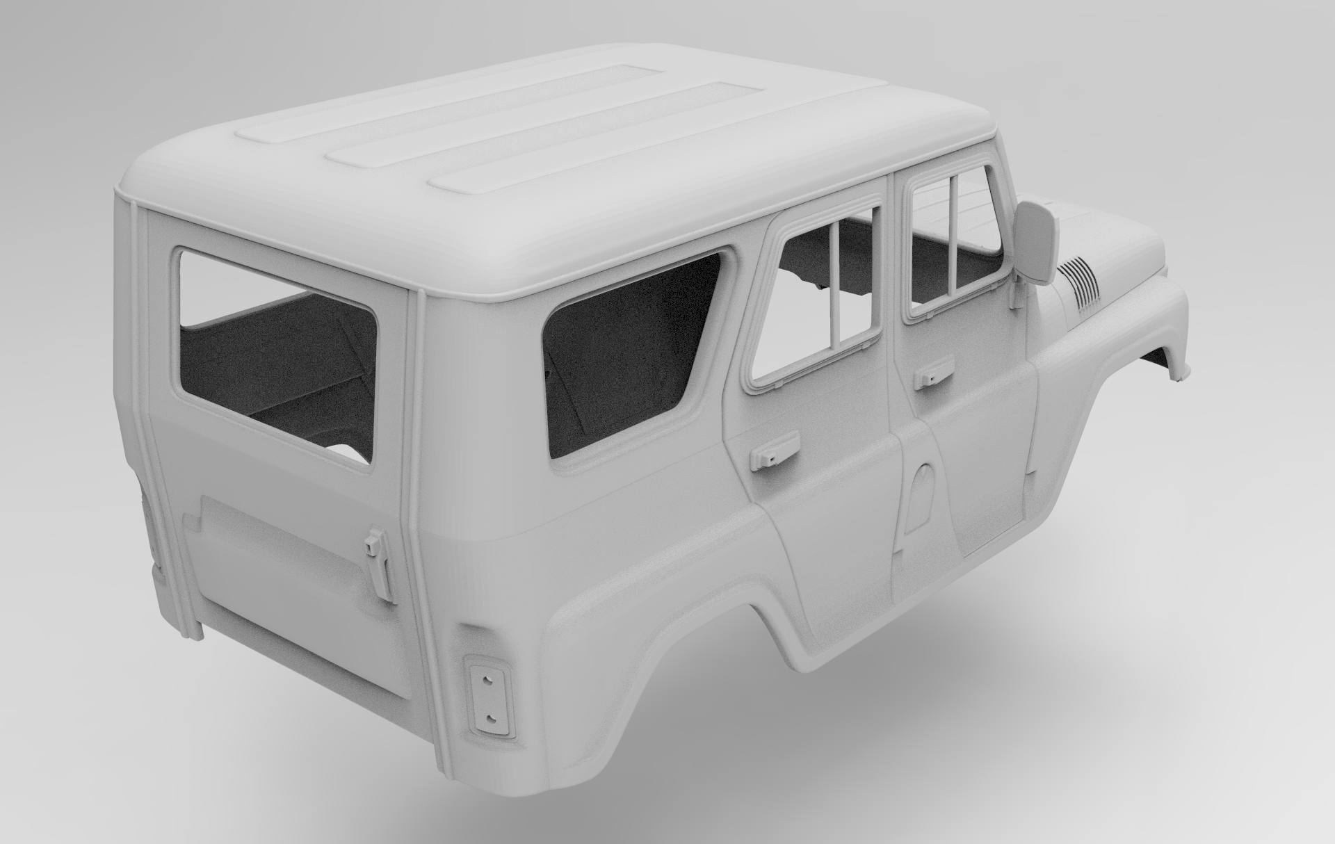 STL-Datei RC Auto UAZ Hunter 275mm Radstand УАЗ 3d Modell RC4WD・3D ...