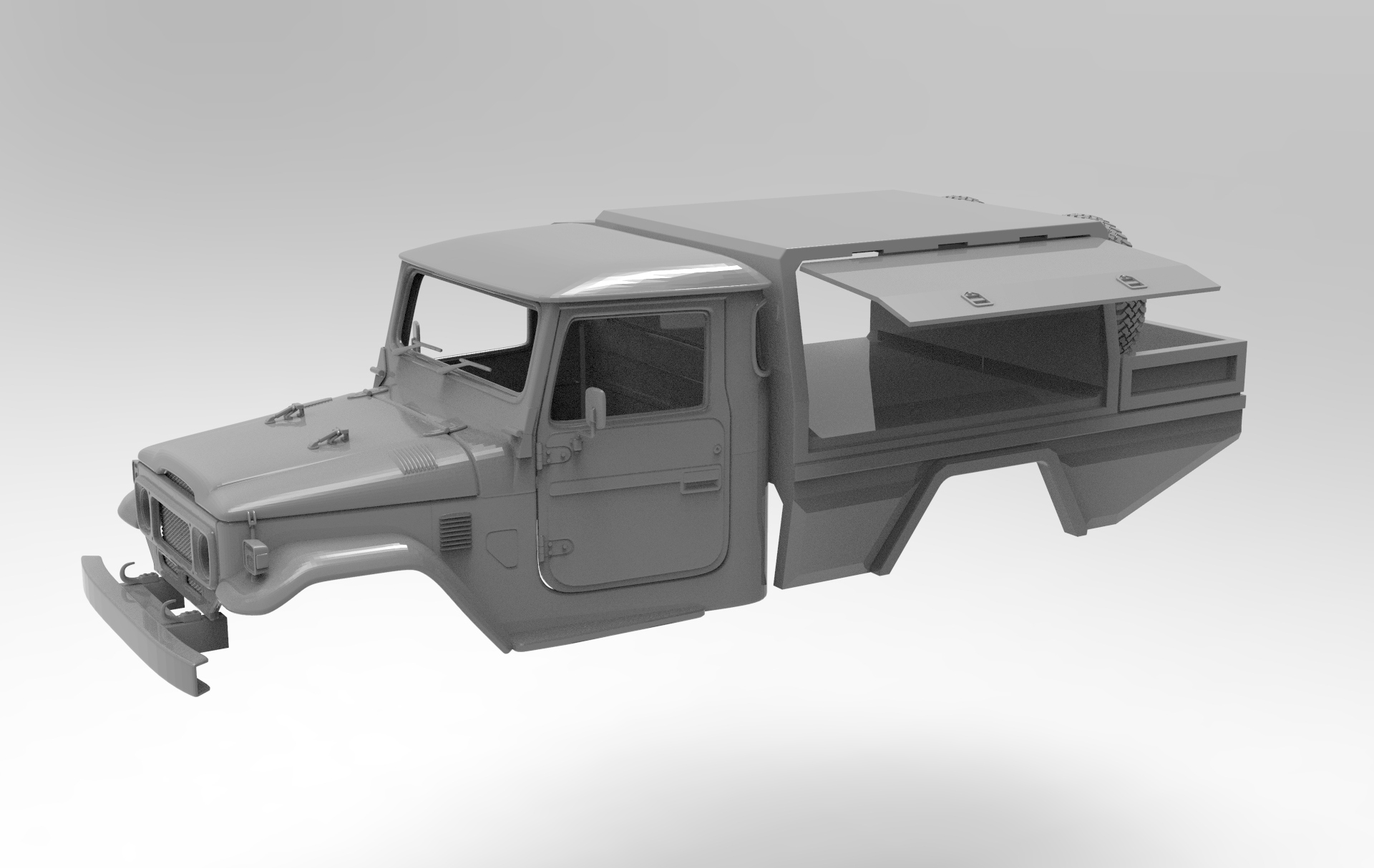 STL file Hardtop Canopy / Camper conversion for RC Cars Land Cruiser 🚐 ...