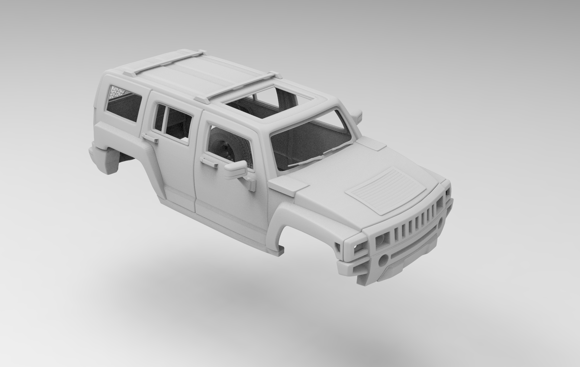 STL file Hummer H3 RC body 313mm wheelbase Axial 3d model 👽・3D printer ...