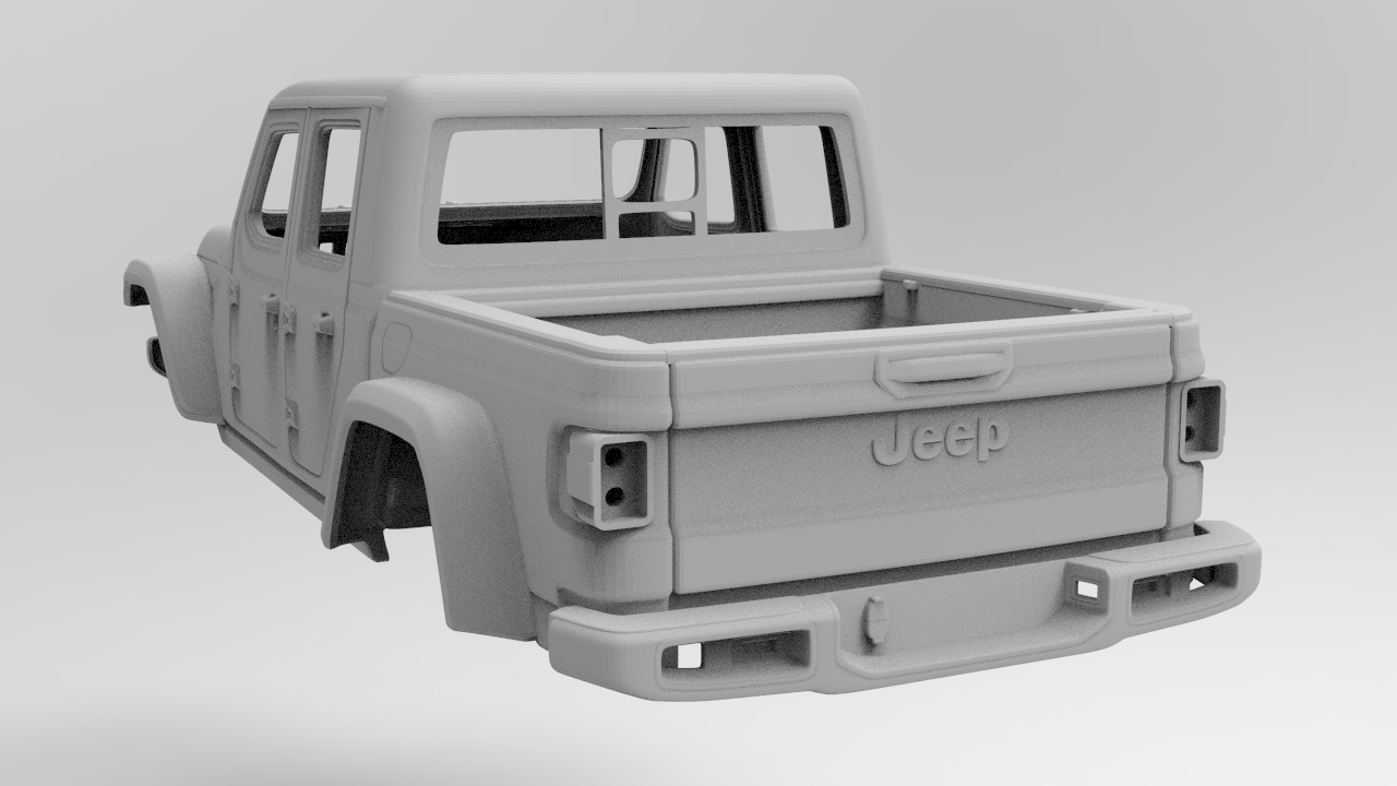 STL file Jeep Gladiator 313mm wheelbase Axail, RC4WD 👽・Model to ...