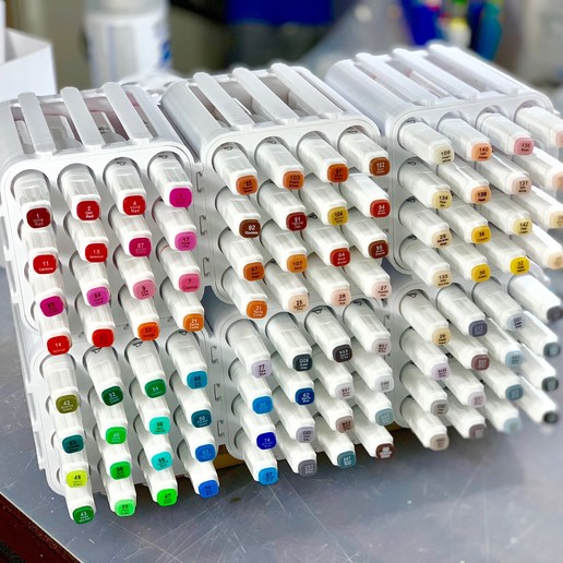 Download 3D printer templates Art Marker Storage Array ・ Cults