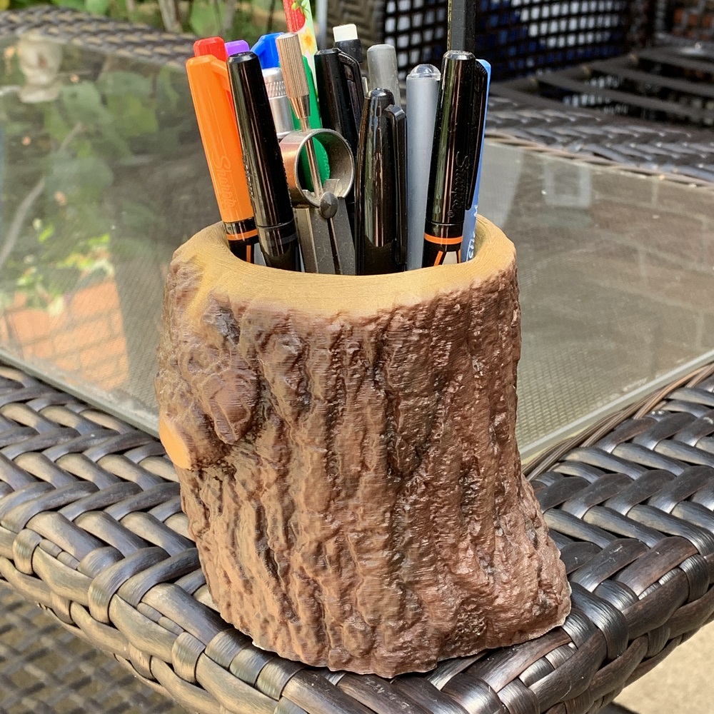 Download STL file Tree Stump Pen holder • 3D printing model ・ Cults