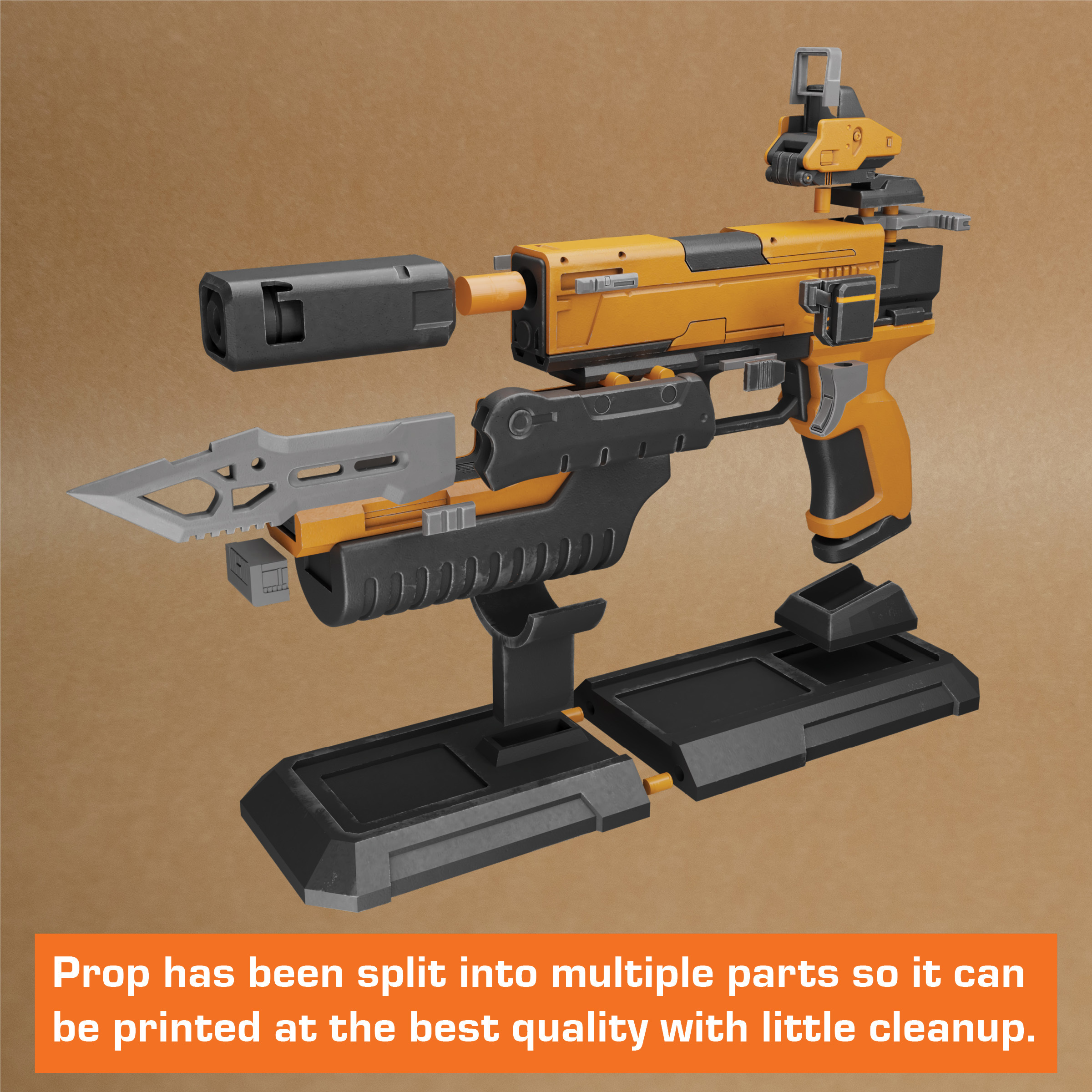 STL file Borderlands Dahl Pistol 3D Model - Seven Optional Attachments ...