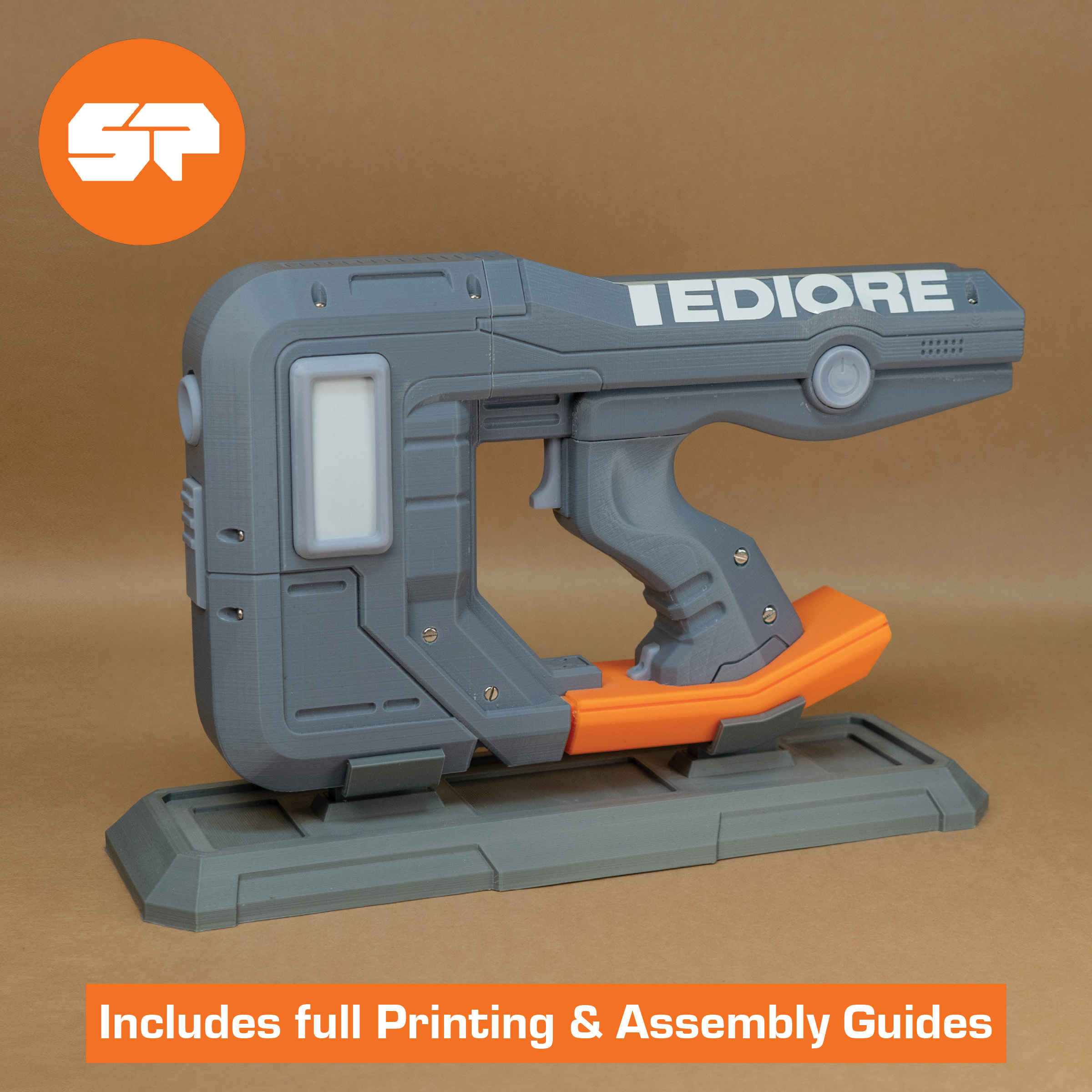 STL file Borderlands Tediore Pistol 3D Model - Display Stand Included ...
