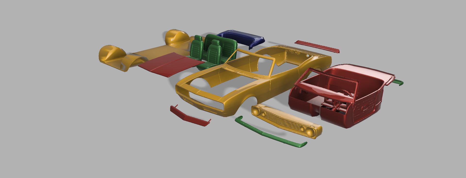 STL file 1/12 scale chevy camaro convertible・3D printable model to ...