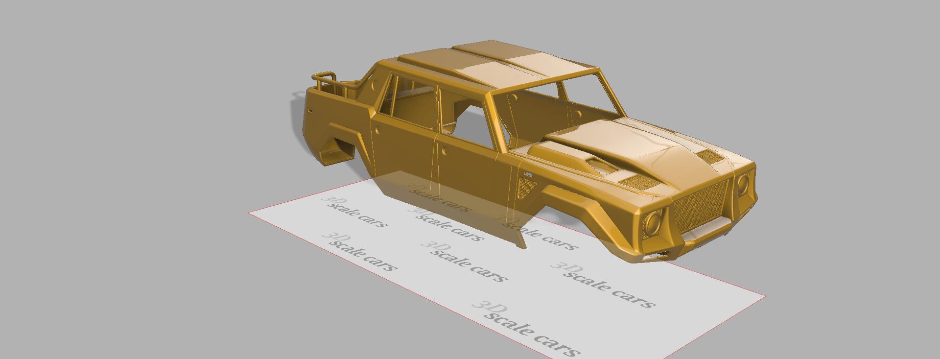 STL file 1/10 scale lambo LM002 RC body・Template to download and 3D ...