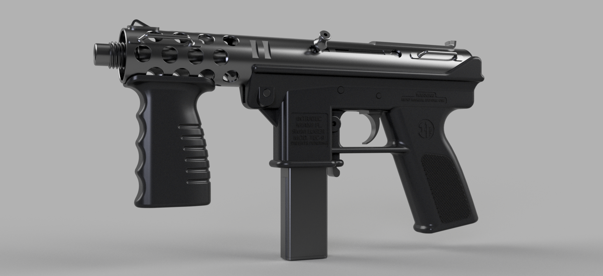 Бесплатный STL файл TEC-9 (KEK-9) 6мм airsoft gun body kit для ...