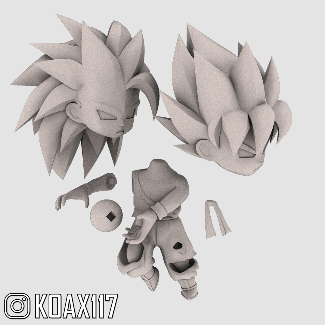 STL file Son Goku - Super Saiyan Kamehameha and Energy Blasts 👾・3D ...