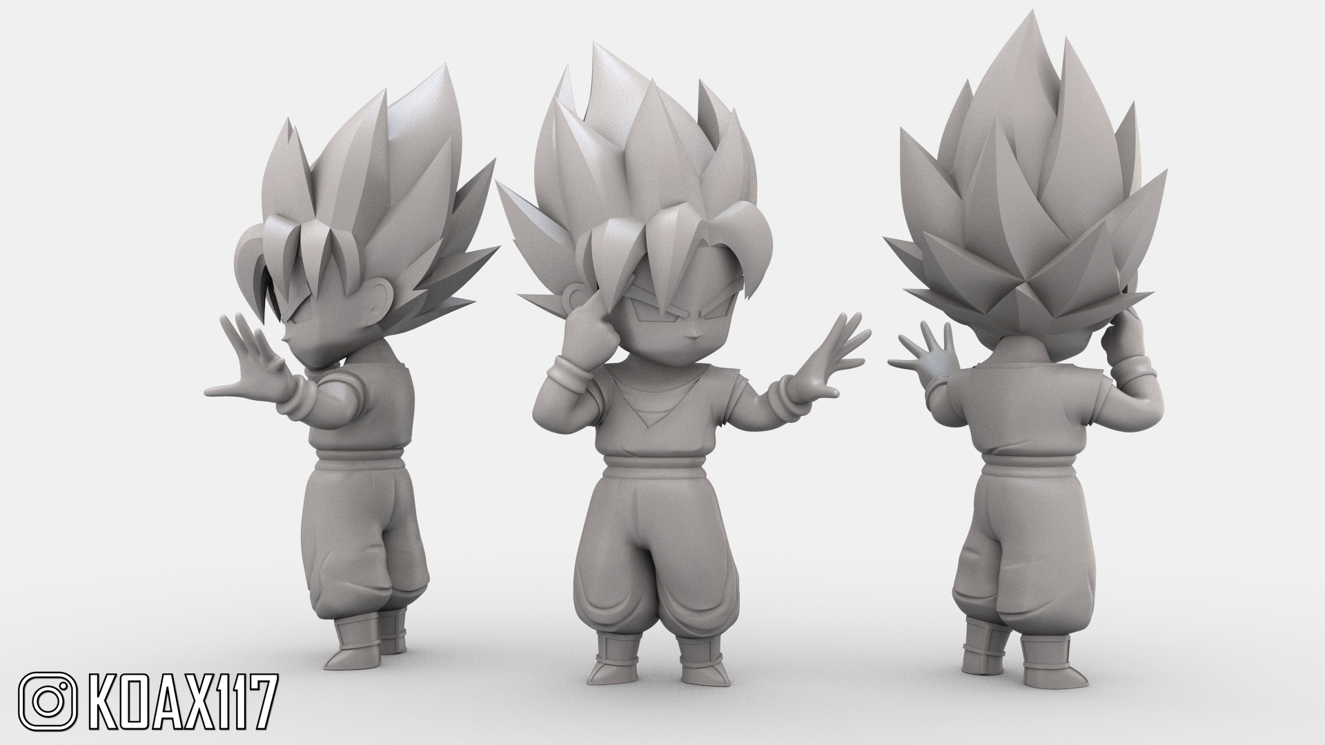 STL file Son Goku - Super Saiyan Powering Up and Instant Transmission ⬆ ...