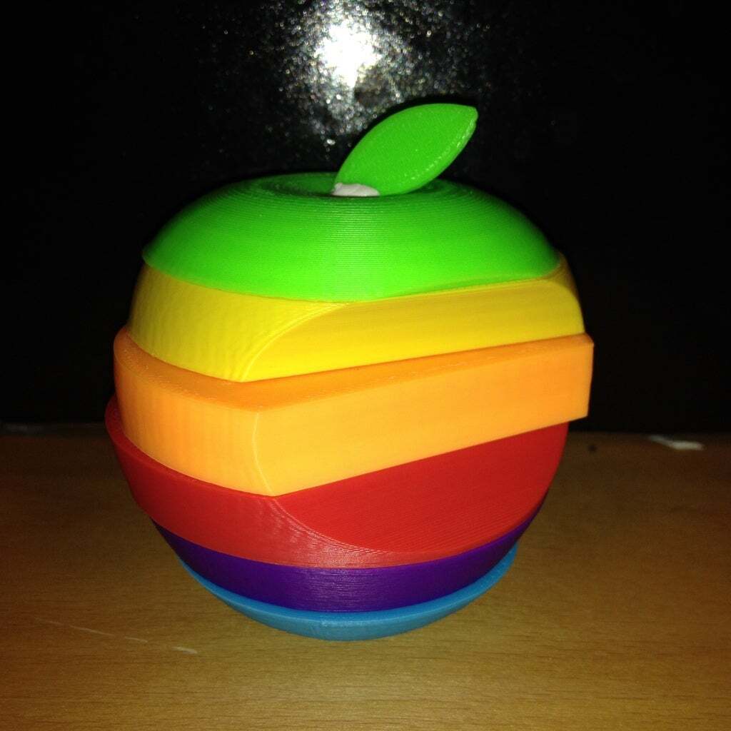 Free STL file Apple Mac logo, the stripey one 🍎・Model to download and ...