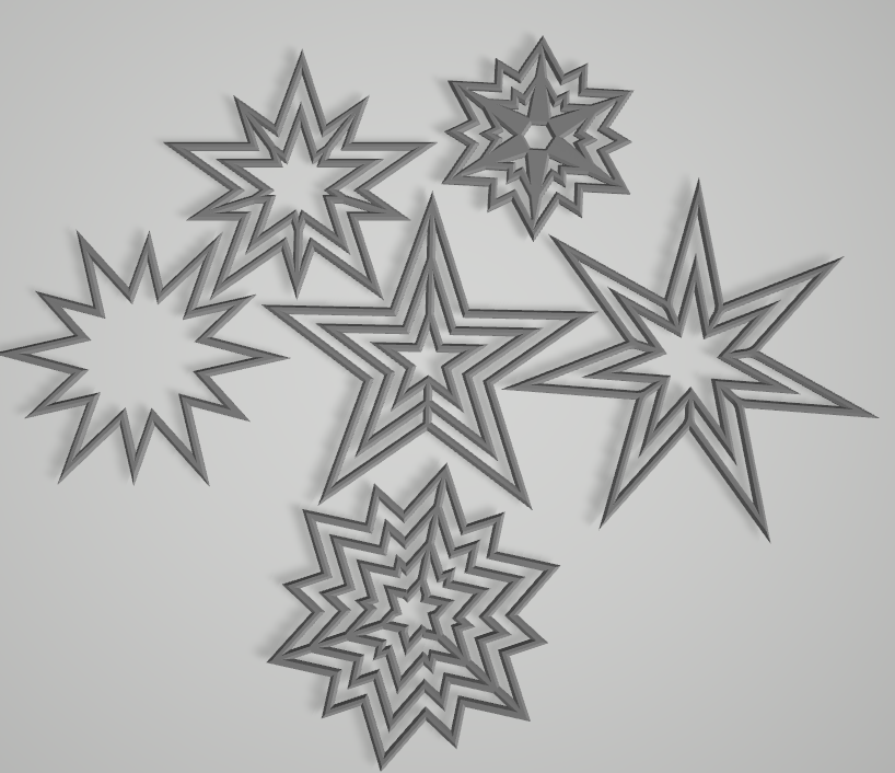 Download STL file Snowflakes and Stars • Design to 3D print ・ Cults