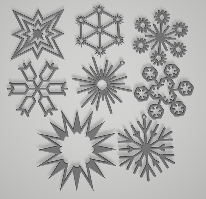 Download STL file Snowflakes and Stars • Design to 3D print ・ Cults